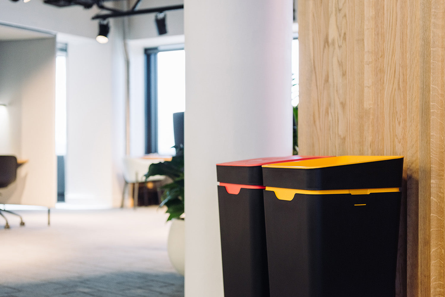 Method Office Recycling Bin Touch Lid 60L | Yellow Co-mingled Recyclin ...