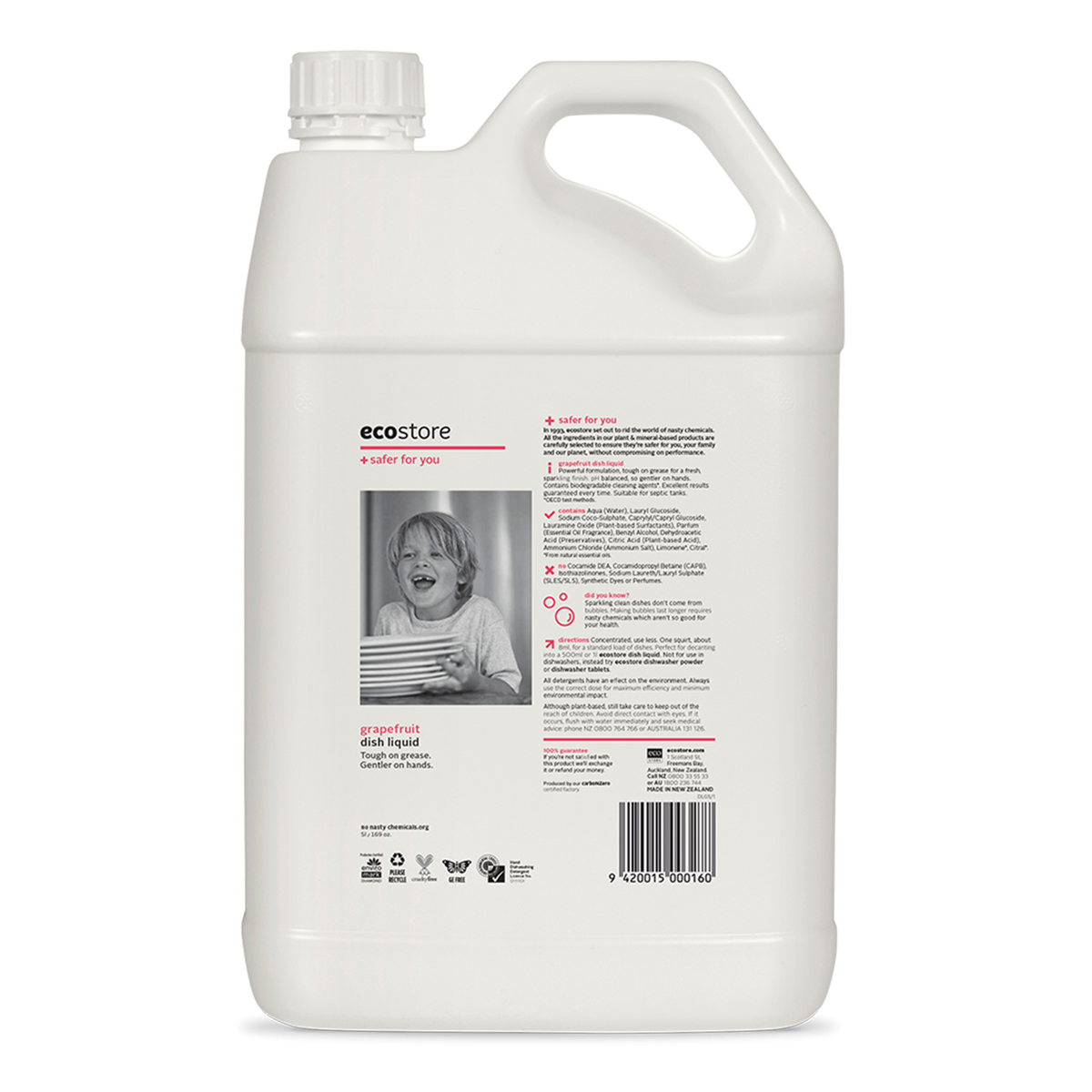 ecostore Dish Liquid Grapefruit (5L) – Go Eco Store